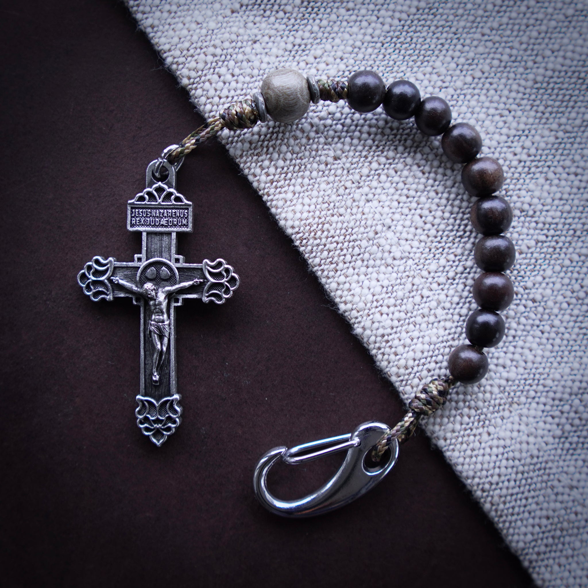 Handmade Wooden Pocket Rosary - Passion Design | The Catholic Woodworker