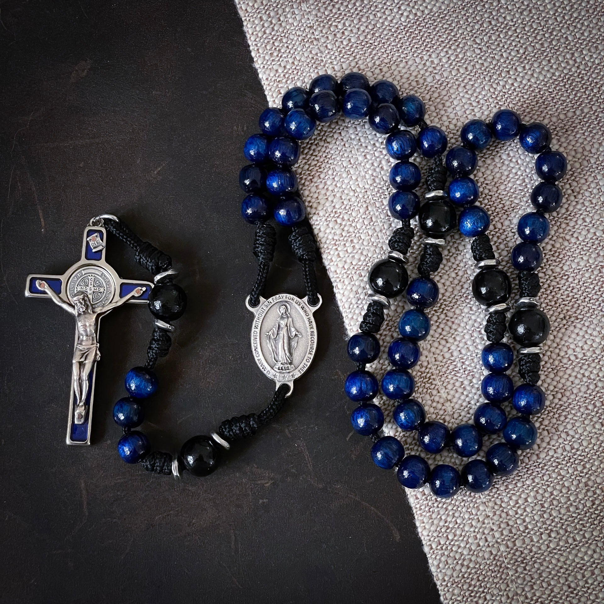 Handmade Wooden Stella Maris Rosary