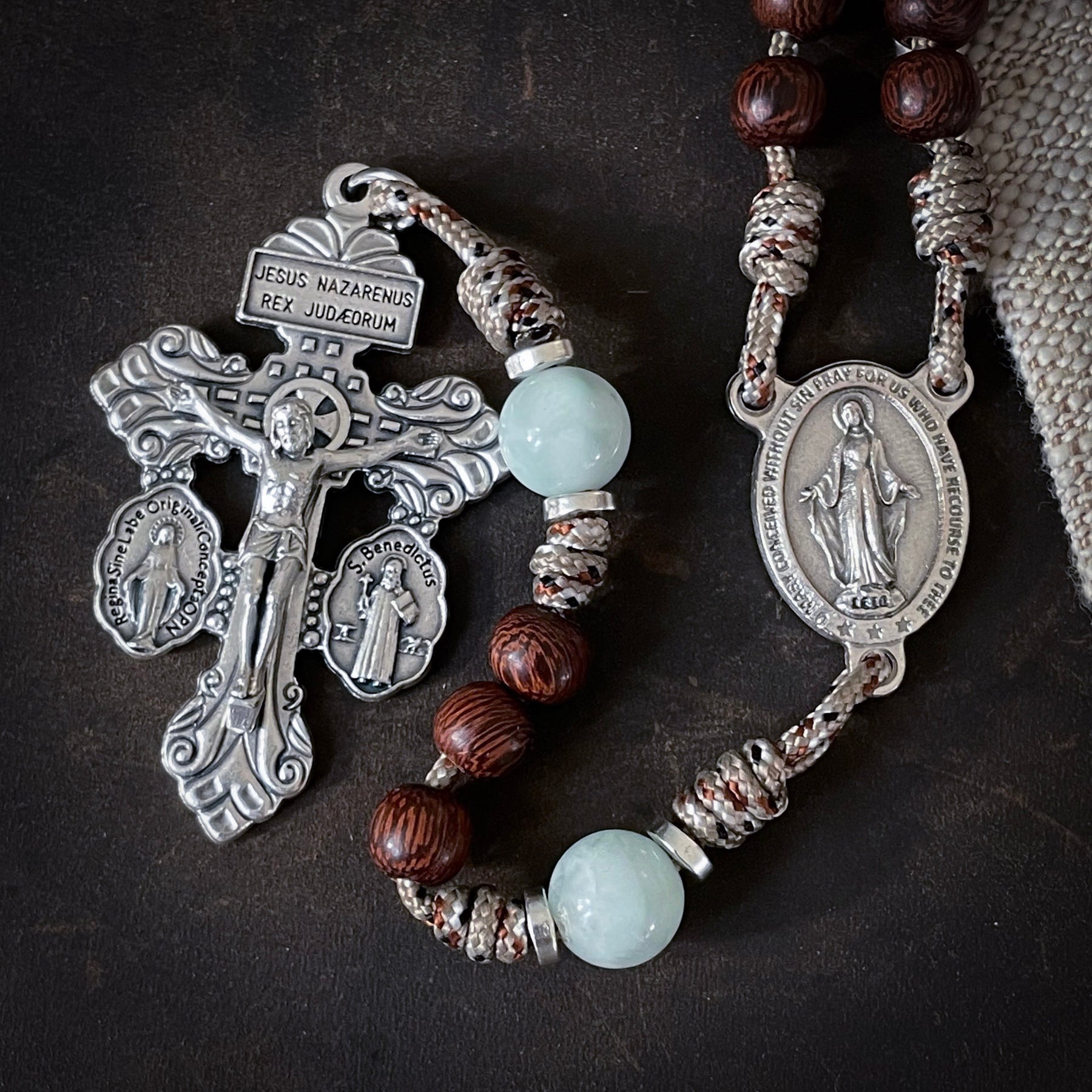 Handmade Wooden Queen of Angels Rosary