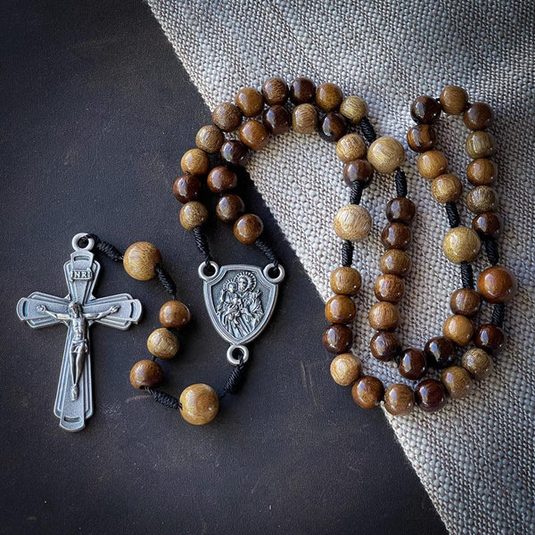 Handmade Wooden St. Joseph Full Armor Rosary