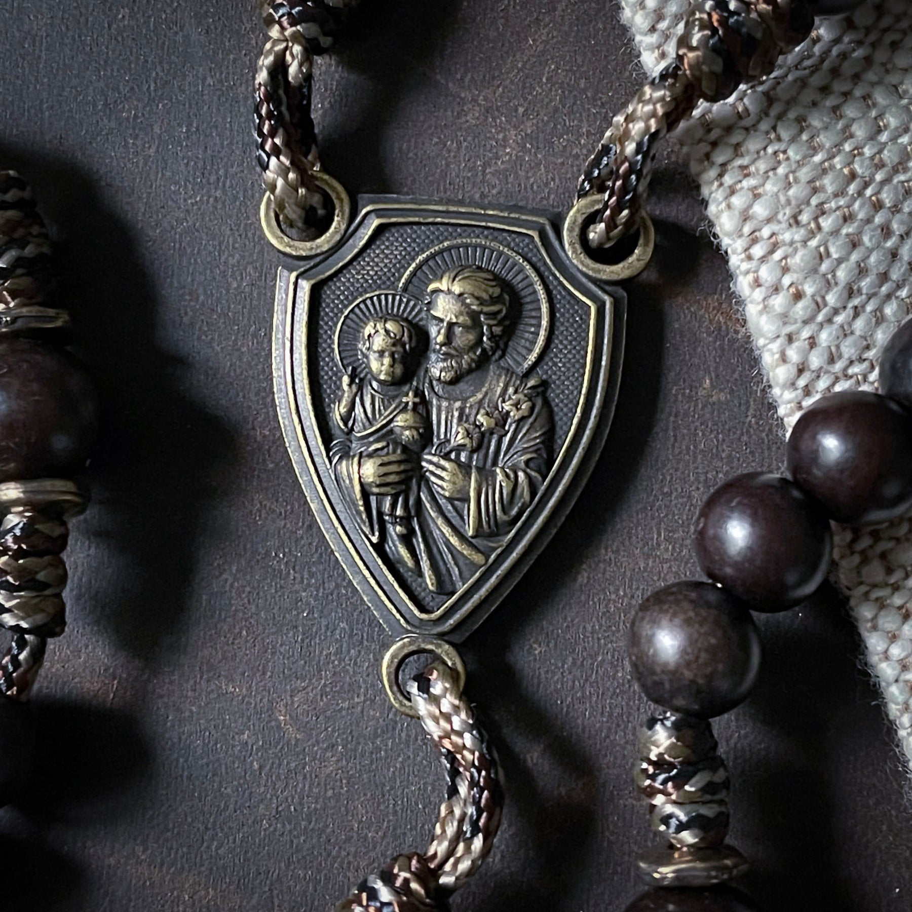 Handmade Wooden St. Joseph Guardian Rosary