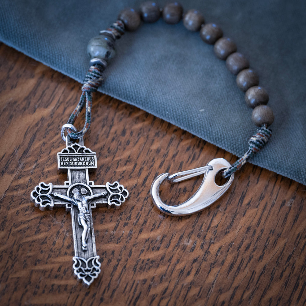 Handmade Wooden St. Joseph Terror of Demons Pocket Rosary